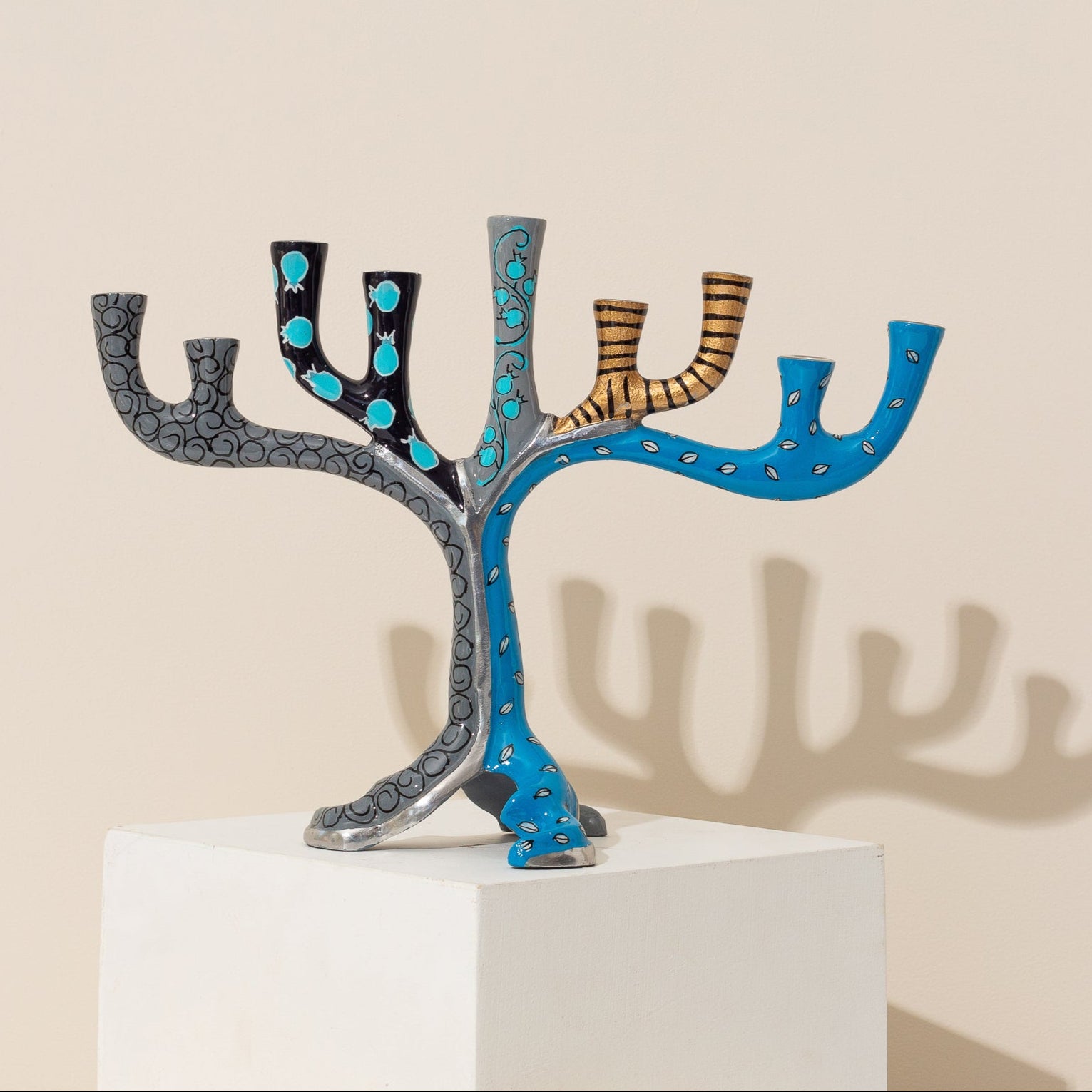 Contemporary Hanukkah Stainless Steel Menorah – Safari Style Series ...