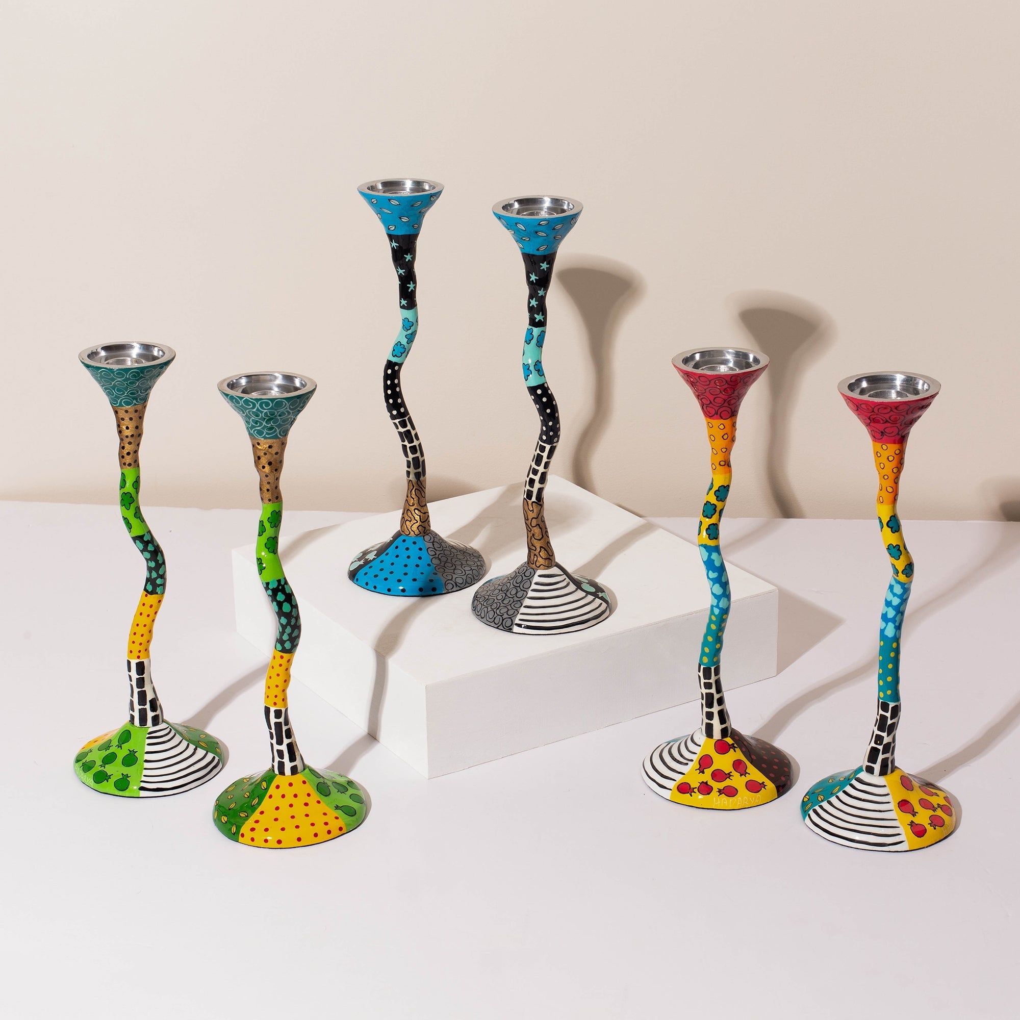 Designer Judaica Candle Holders – Sculptural & Handmade – Loopy Series ...
