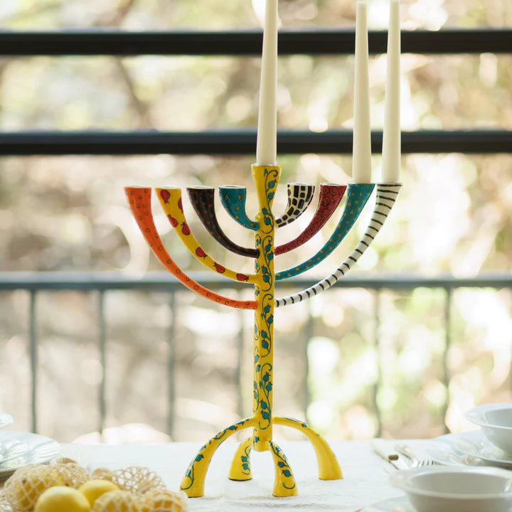 Enamel-Colored Luxury Hand-Crafted Menorah – The Classic Premium Serie ...